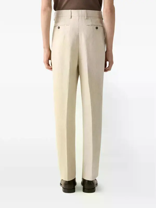 Zegna Pleated Linen Trousers
