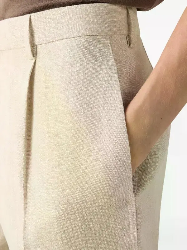 Zegna Pleated Linen Trousers