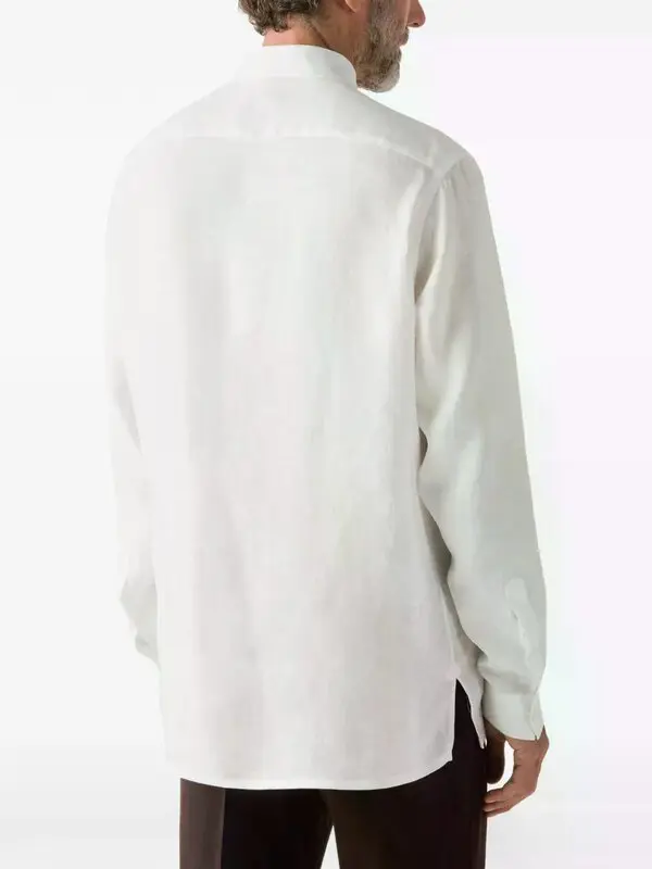 Zegna Band-collar Chest-pocket Shirt