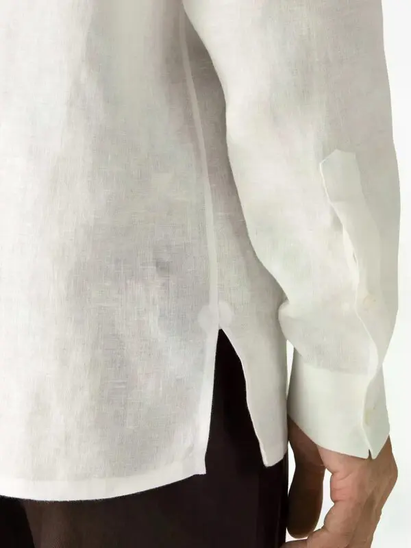 Zegna Band-collar Chest-pocket Shirt