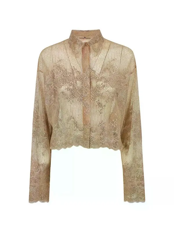 Ermanno Scervino Embroidered Tulle Blouse