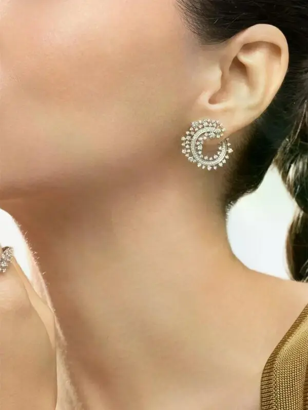 ANANYA Edge Diamond Hoop Earrings