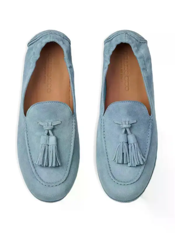 SCAROSSO Anais Suede Loafers - Blue