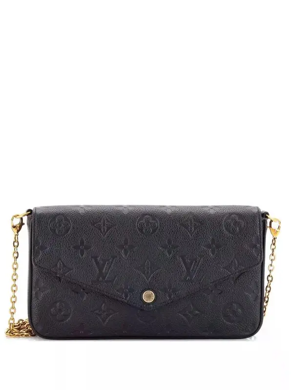 LOUIS VUITTON Felicie Pochette Monogram Empreinte Leather - Black