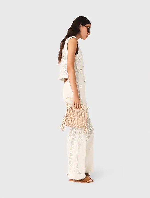 Maje Guipure Lace Waistcoat - Ecru