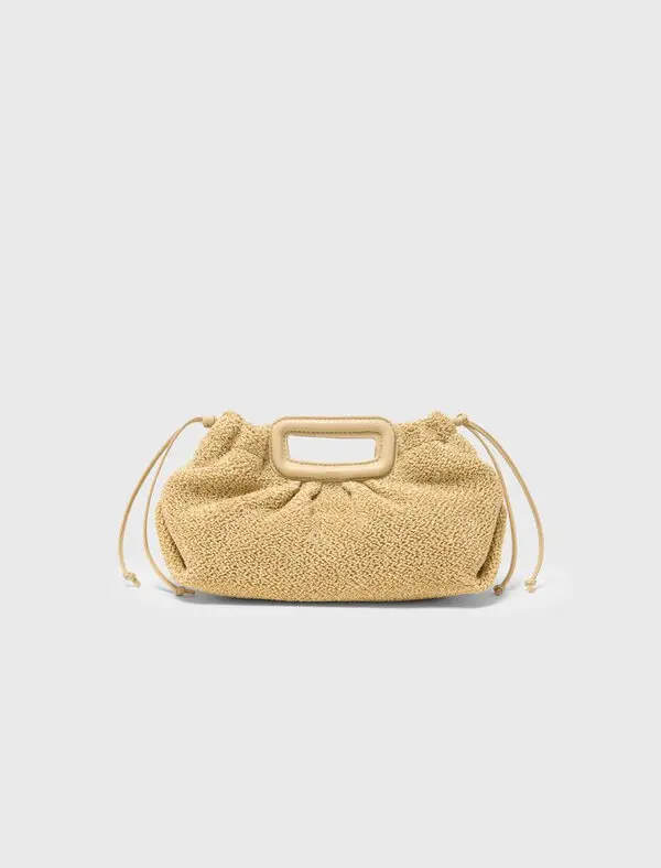 Maje Milpli Bouclé Effect Clutch Bag - Sand