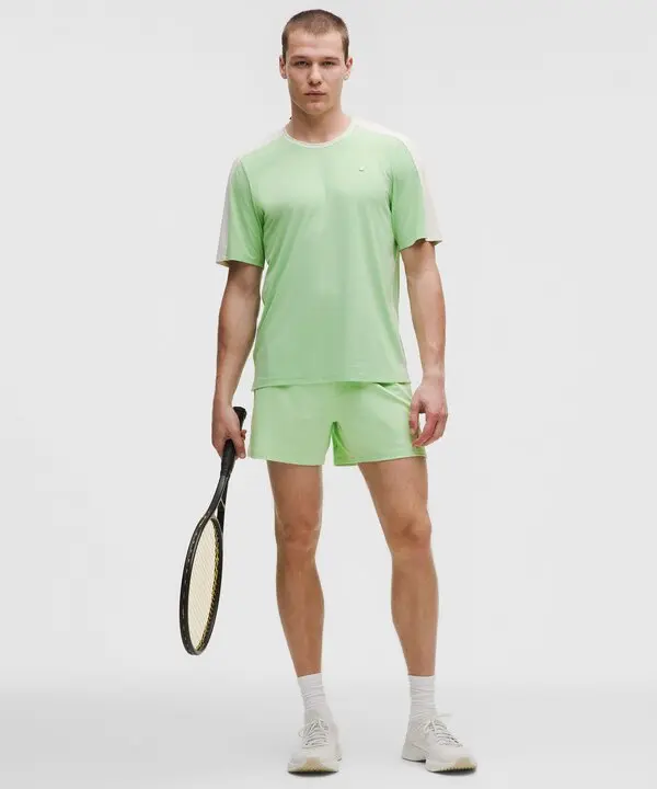 Lululemon Mesh-panelled Tennis Short - Kale Krush/light Ivory