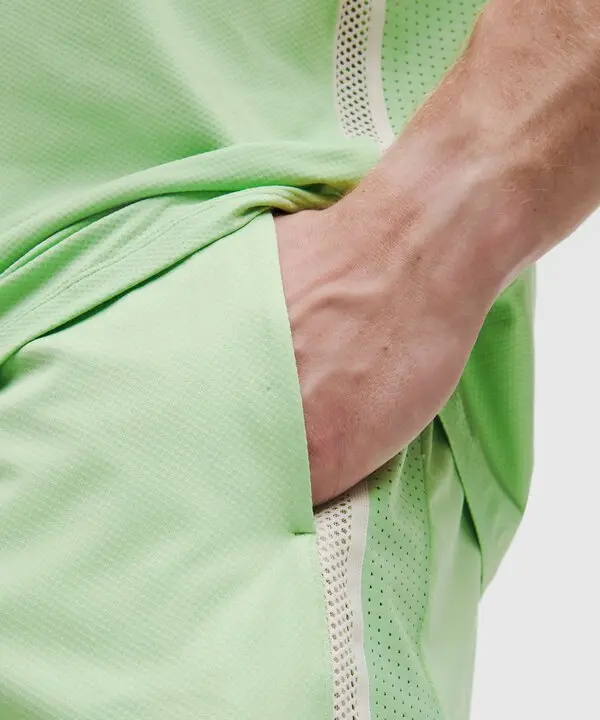 Lululemon Mesh-panelled Tennis Short - Kale Krush/light Ivory