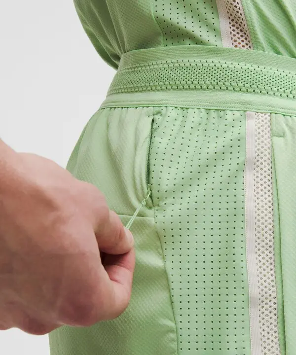 Lululemon Mesh-panelled Tennis Short - Kale Krush/light Ivory