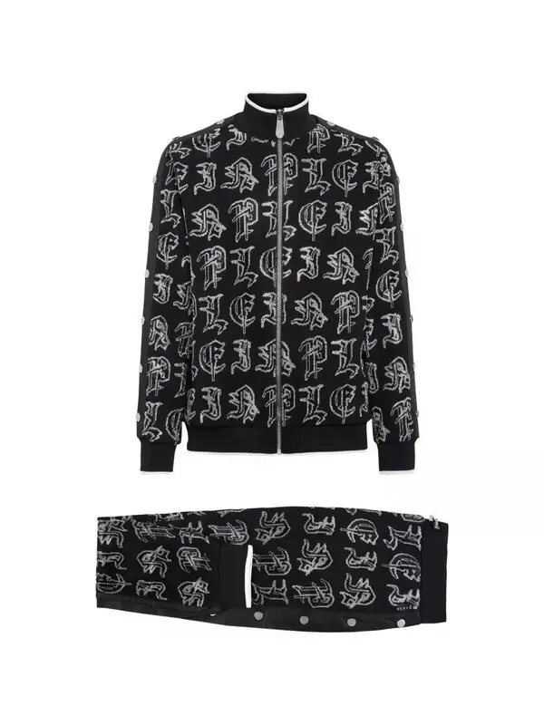 Philipp Plein Gothic Plein Zip-up Tracksuit - Black