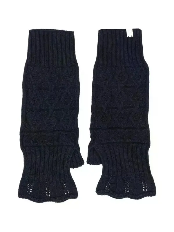 ANTIPAST Knit Patch-detail Fingerless Gloves