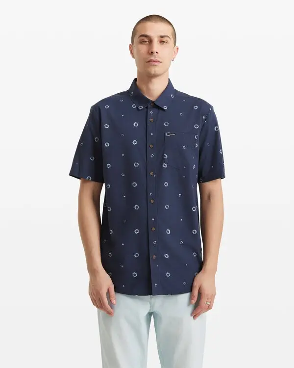 Volcom Scaler Stone Woven Short Sleeve Shirt - Dark Navy