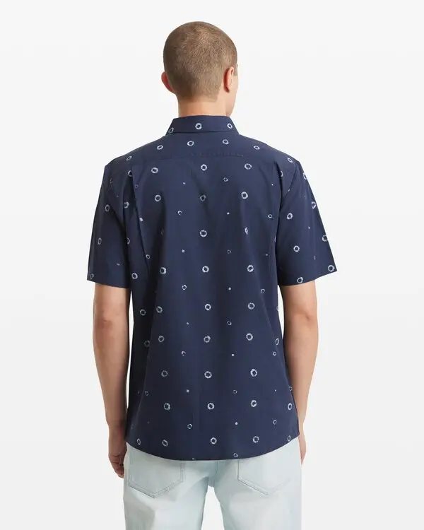 Volcom Scaler Stone Woven Short Sleeve Shirt - Dark Navy