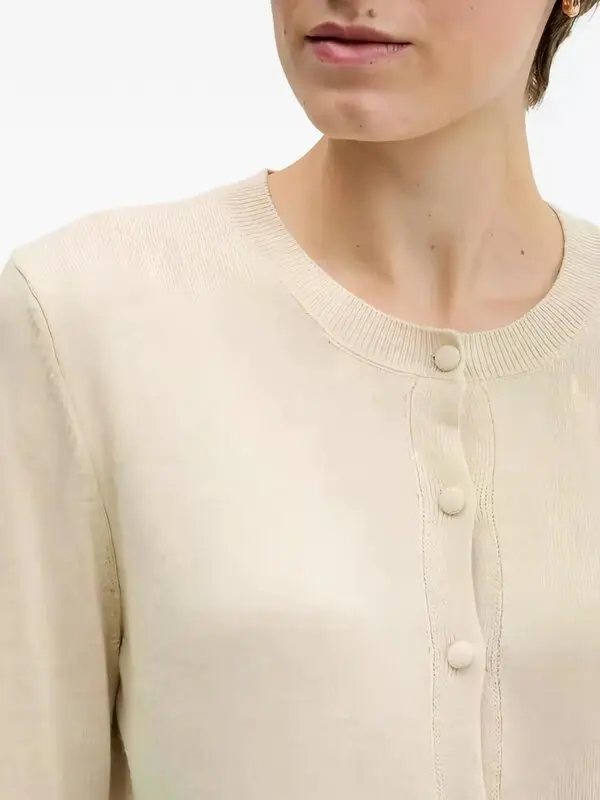Sisley Buttoned Round-neck Cardigan