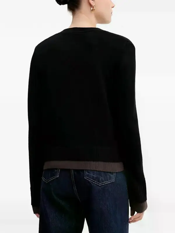 Sisley V-neck Buttoned Cardigan - Black