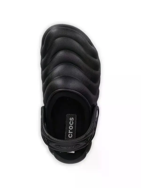 CROCS Overpuff Clog Slippers - Black