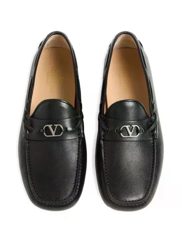 Valentino Garavani Fastaway Buffalo Leather Loafers With Vlogo Signature