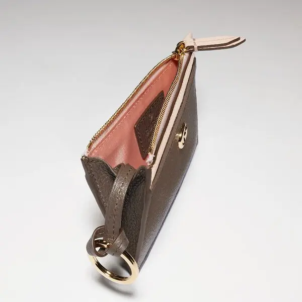 Gucci Bi-color Gg Marmont Zip Key Pouch Leather - Brown