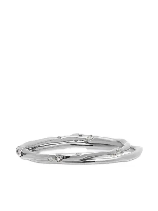 Dries Van Noten Crystal-embellished Cuff Bracelet Set - Silver
