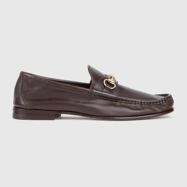 Gucci Lugano Leather Loafers With Horsebit Detail - Brown