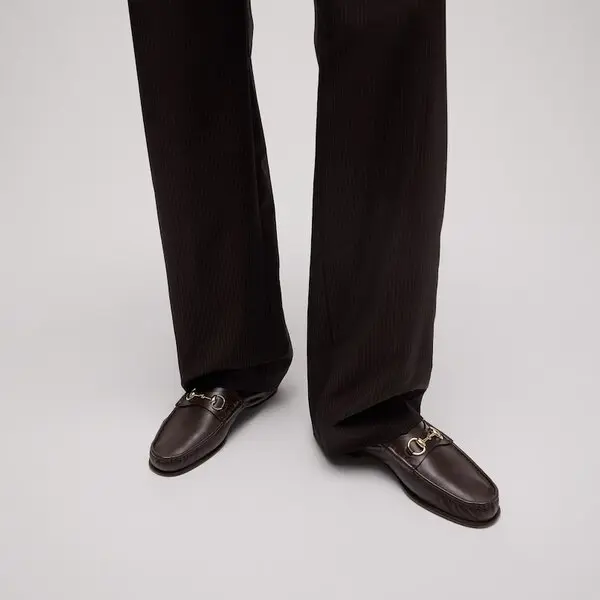Gucci Lugano Leather Loafers With Horsebit Detail - Brown