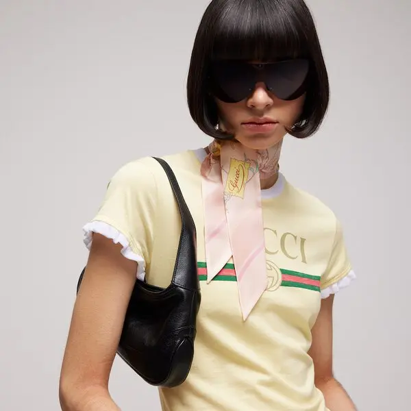 Gucci Printed Silk Ribbon - Pink