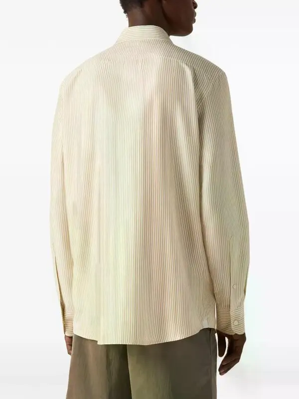 Zegna Striped Silk Shirt - Neutrals