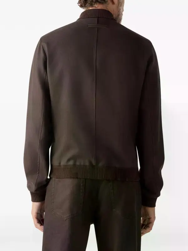 Zegna Oasi Lino Bomber Jacket - Brown