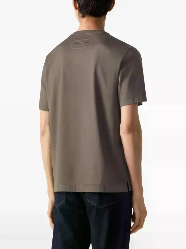 Zegna Piquet Cotton T-shirt - Grey