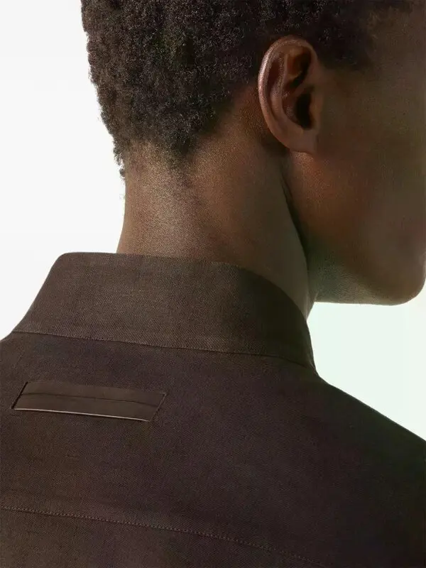 Zegna Oasi Lino Mandarin-collar Overshirt