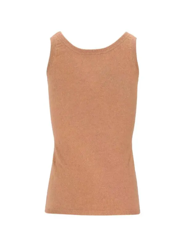 LA ROSE Fine-ribbed Tank Top - Neutrals