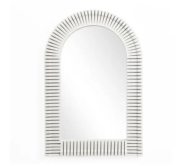 LUXEN HOME Luxenhome White Arch Rectangle 35.91' H X 24.02 W Wall Mirror - One-color