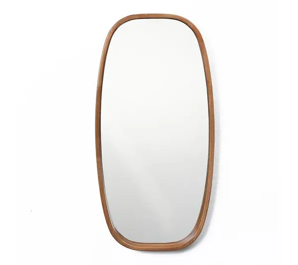 LUXEN HOME Luxenhome Rubberwood Frame Oblong 31.5'h X 15.7 'w Wall Mirror - One-color