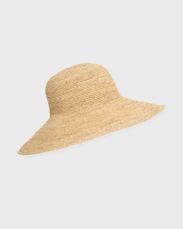 IBELIV Straw Wide Brim Hat - Beige