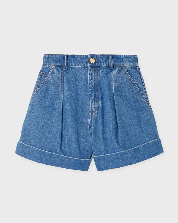 Zimmermann Shorts Denim Tailored - Light Blue