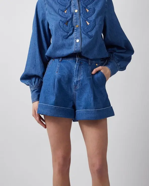 Zimmermann Denim Tailored Shorts - Light Blue
