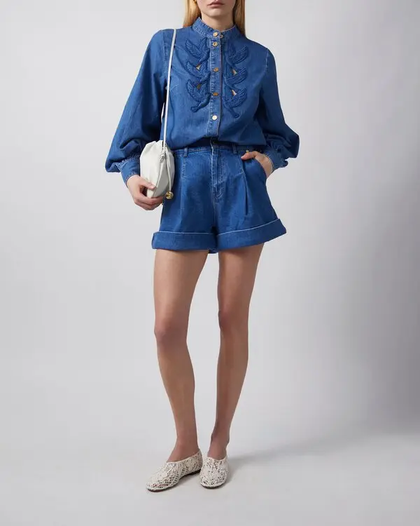 Zimmermann Denim Tailored Shorts - Light Blue
