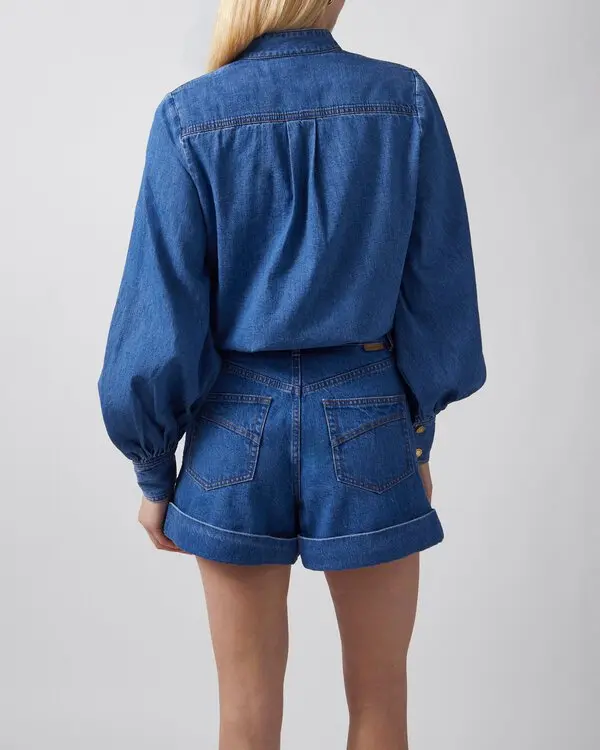 Zimmermann Denim Tailored Shorts - Light Blue