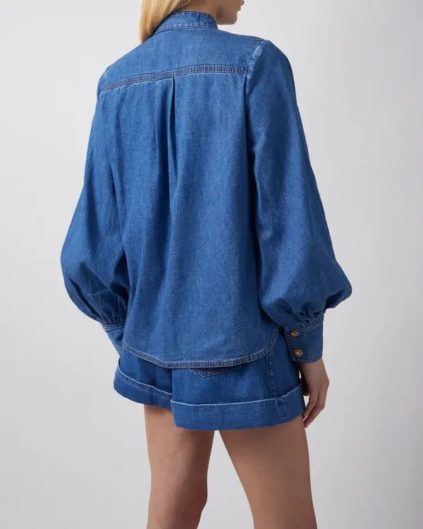 Zimmermann Denim Applique Shirt - Light Blue