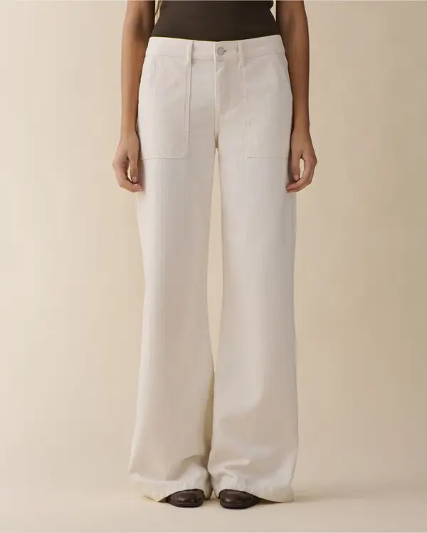 JEANERICA Guell Chevron Trousers - Ecru