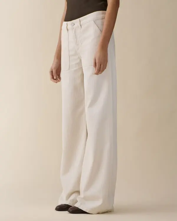 JEANERICA Guell Chevron Trousers - Ecru
