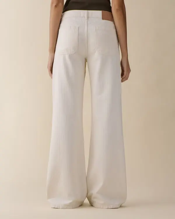 JEANERICA Guell Chevron Trousers - Ecru