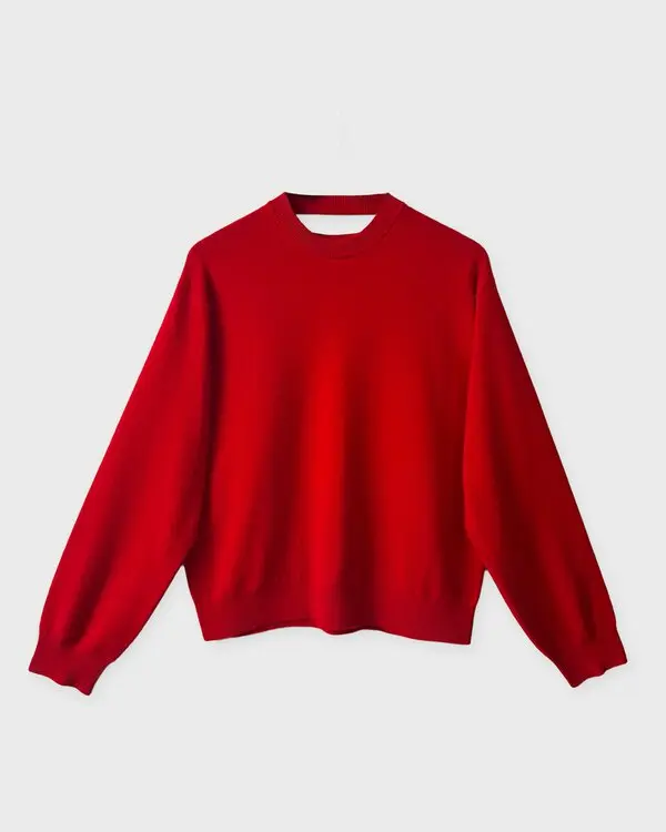 RÓHE Crewneck Sweater With Open Neck - Red