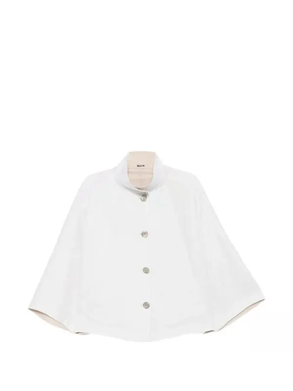MOORER Button-front Cape - White