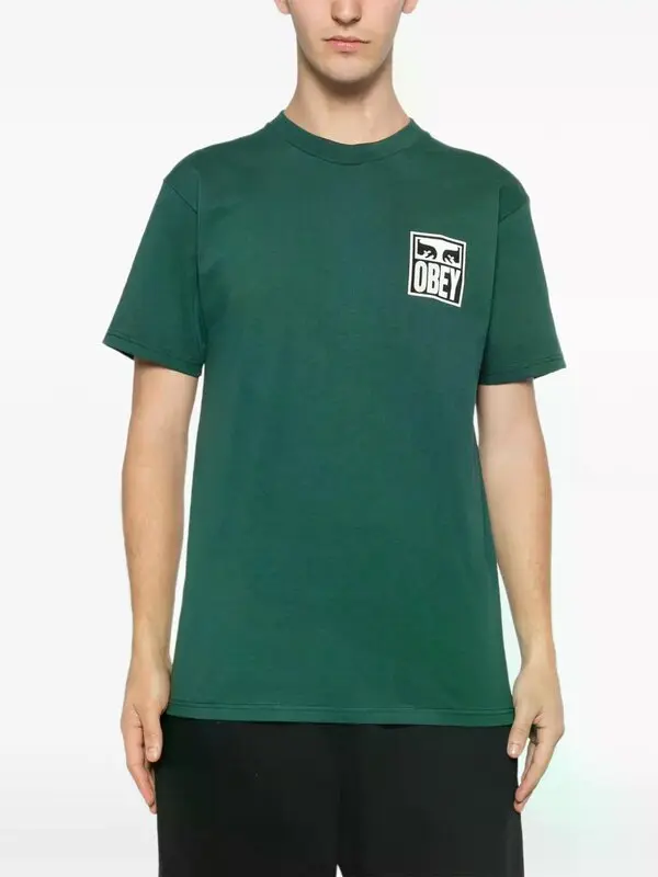 Obey Logo-print Short-sleeve T-shirt - Green