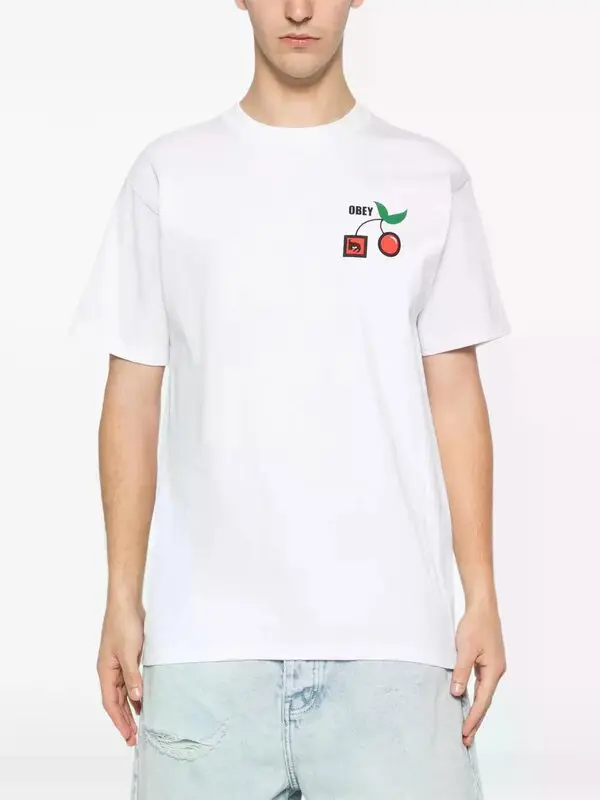 Obey Cherry-print T-shirt - White