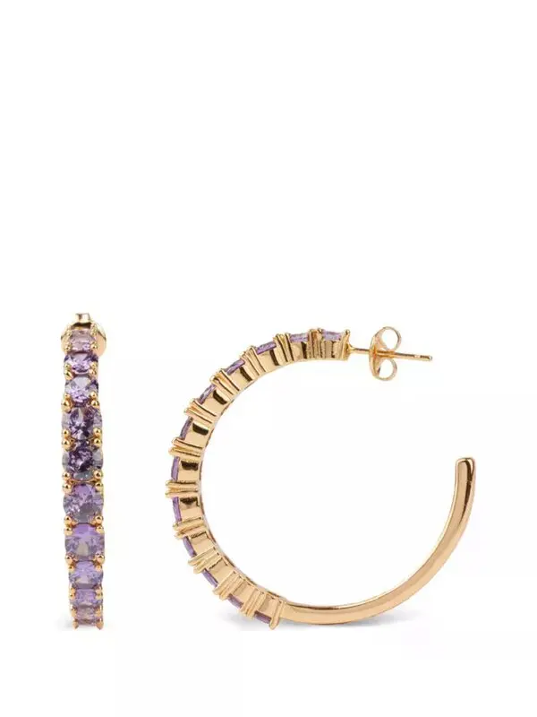 ALL THE LUCK IN THE WORLD Gem-set Hoop Earrings - Gold