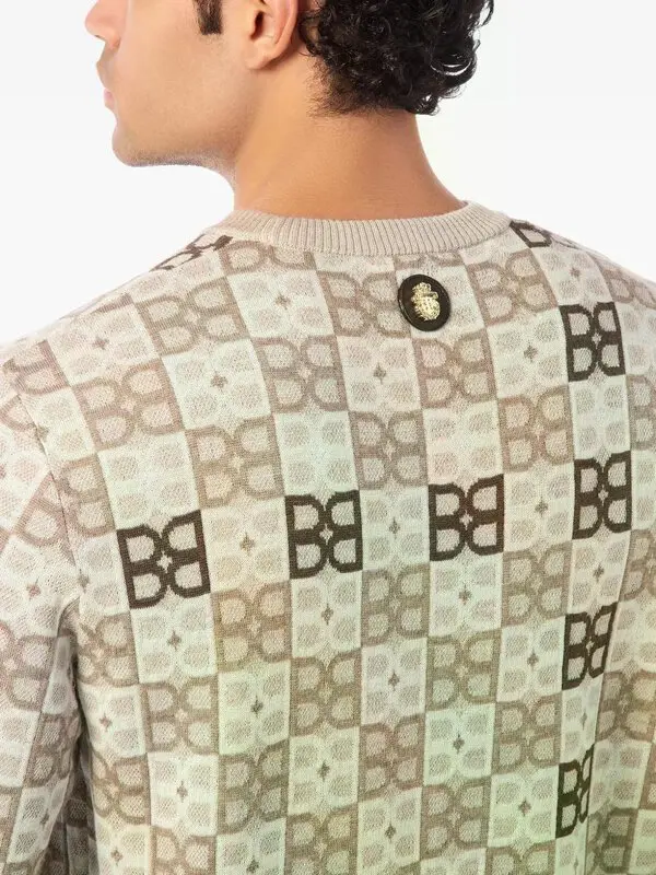 BILLIONAIRE Monogram-jacquard Jumper - Neutrals