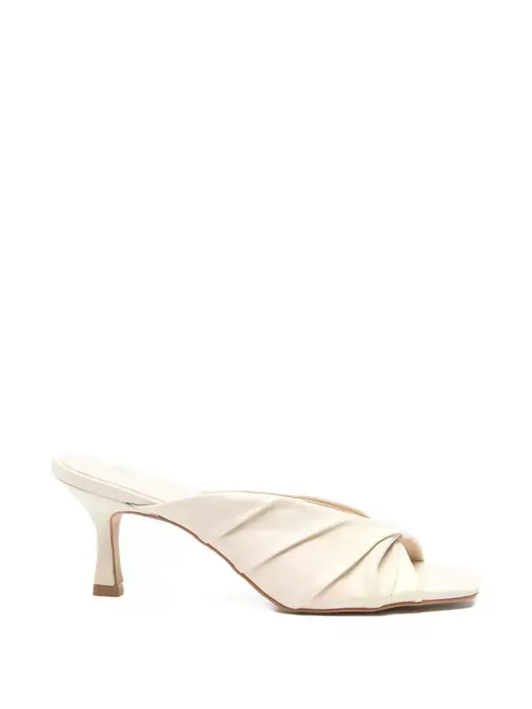 ANDREA CARRANO Twisted-strap Mules - Neutrals