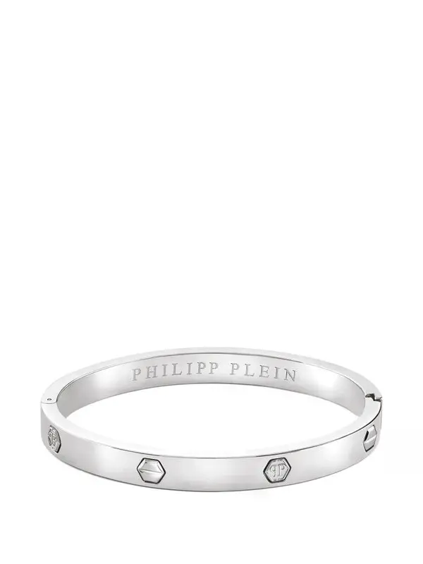Philipp Plein Logo-detail Cuff Bracelet - Silver